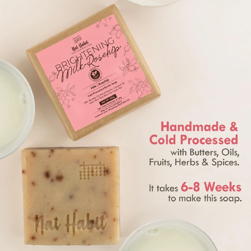 Nat Habit Brightening Milk-Rosehip Bath Soap